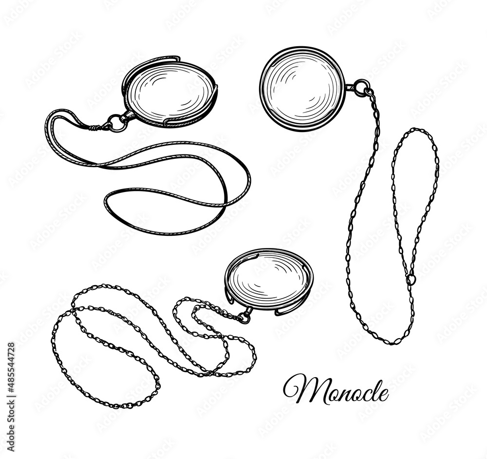Monocles ink sketch. Stock Vector | Adobe Stock