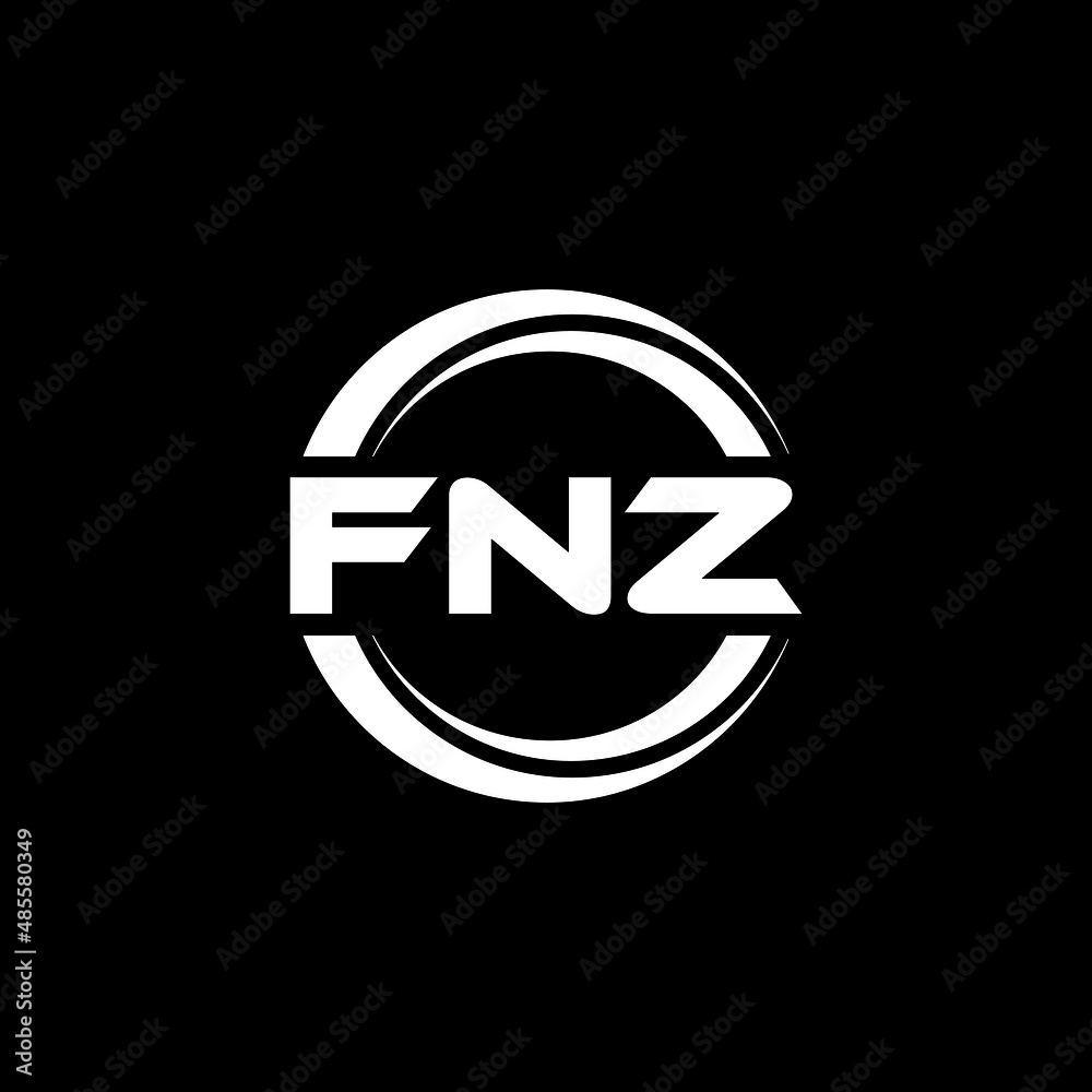 Stock-Vektorgrafik „FNZ letter logo design with black background in ...