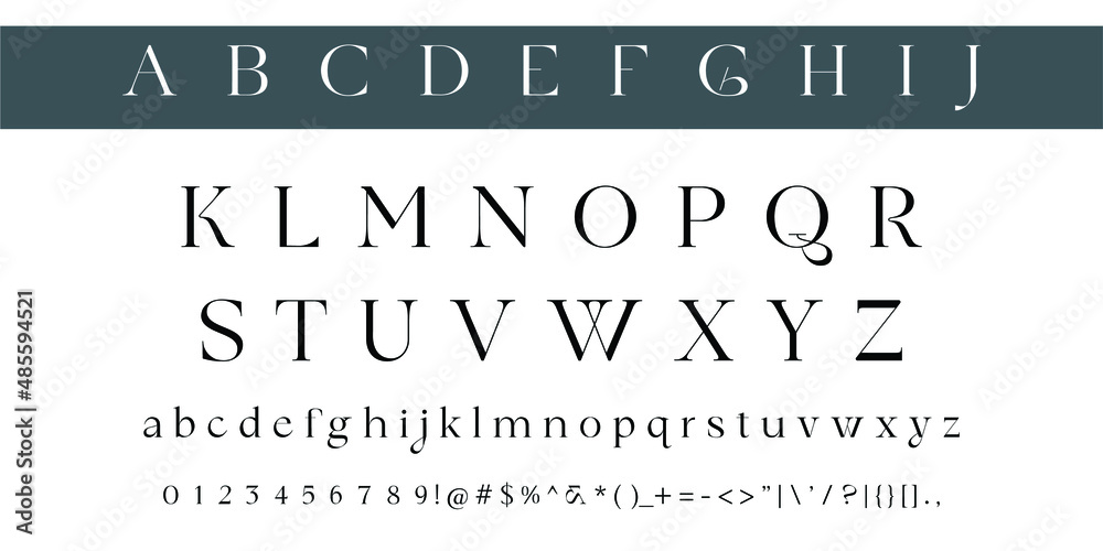 Alphabet letters font set. Classic patterns, custom logos, poster ...