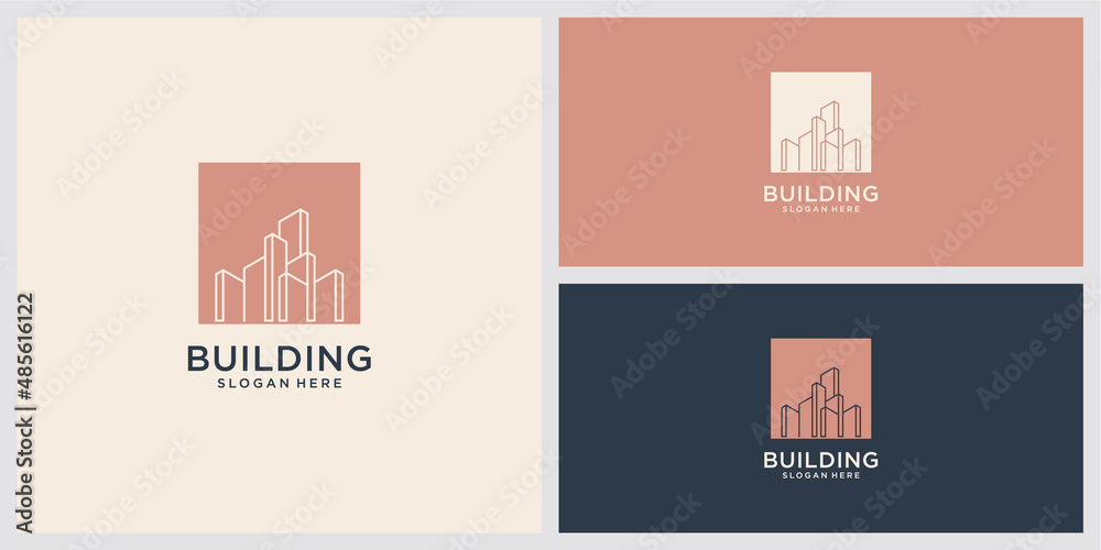 Luxury building architecture logo design inspiration business card ...