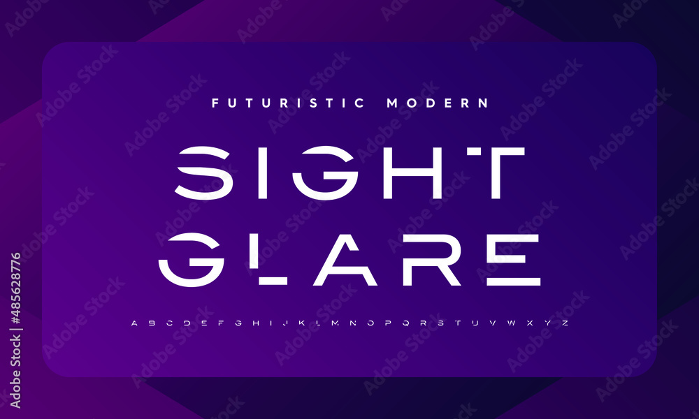 Modern futuristic alphabet typeface. A to z typography letter. Vector ...