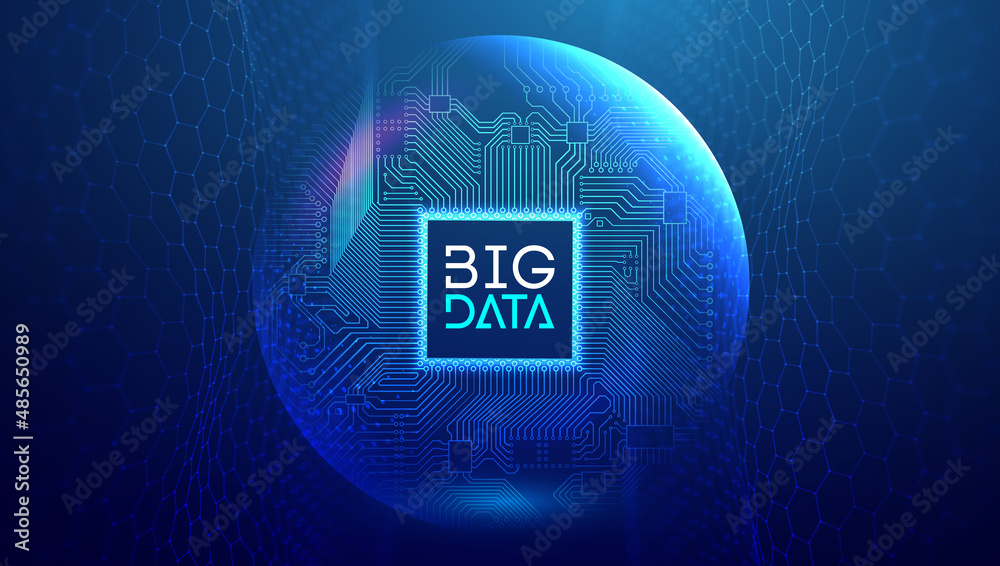 Electronic circuit board in sphere shield. Big Data and Data Science ...