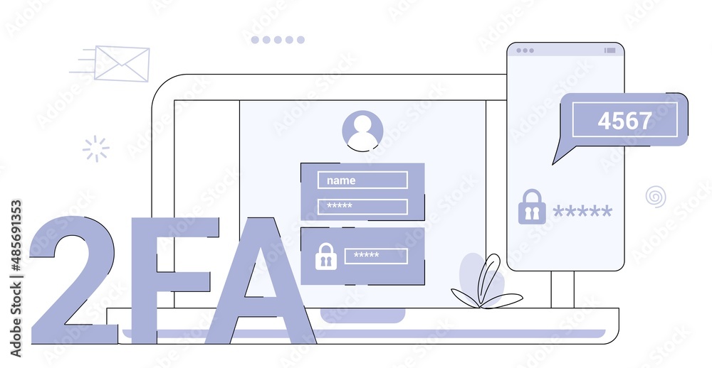 2fa Two factor authentication password secure notice login verification ...