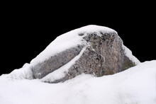 Snow Covered Boulder Rock Free Stock Photo - Public Domain Pictures