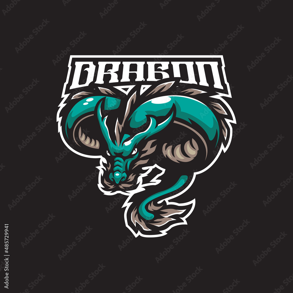 Dragon mascot logo design vector with modern illustration concept style ...