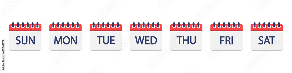 เวกเตอร์ Stock Calendar icons. Calendar with week days. Set of calender ...