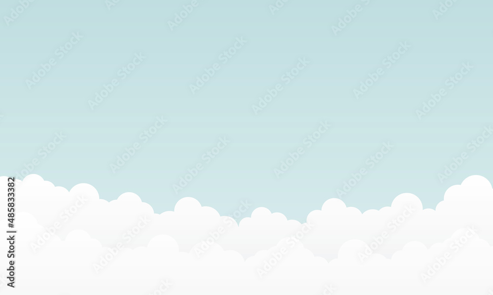 Blue gradient Sky and Clouds vector illustration with air effect. You ...