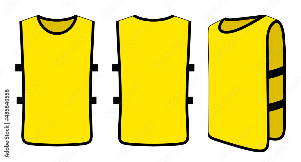 Blank Yellow Soccer Football Training Vest Template on White Background ...