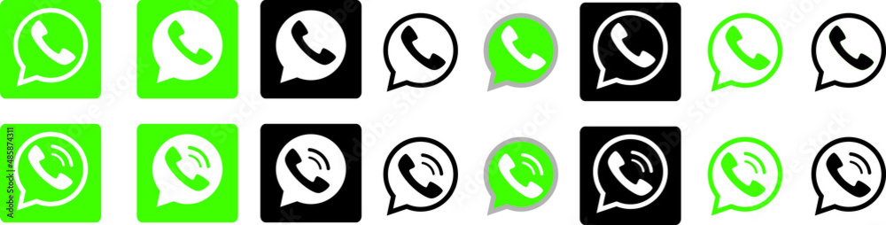 Whatsapp logo set. WhatsApp Set of social media logos. Vectro modern ...