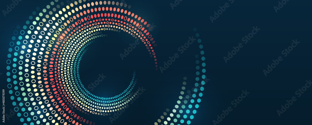 Big data visualization, spiral sign. A dynamic array of information ...