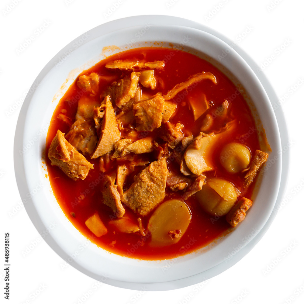 Traditional French beef tripe stew a la Provencal, tripe braised in ...