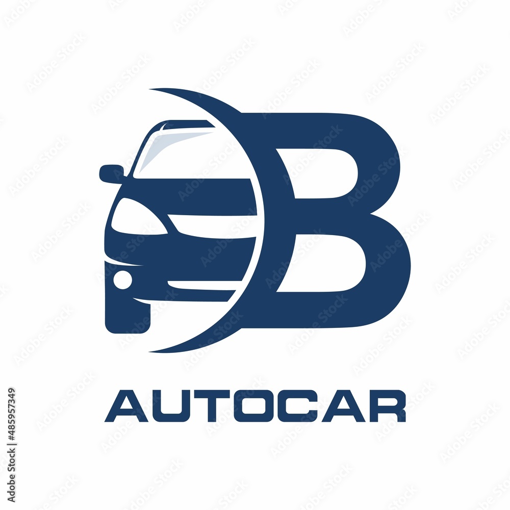 Letter B abstract with car vector logo template. Fonts for event, promo ...