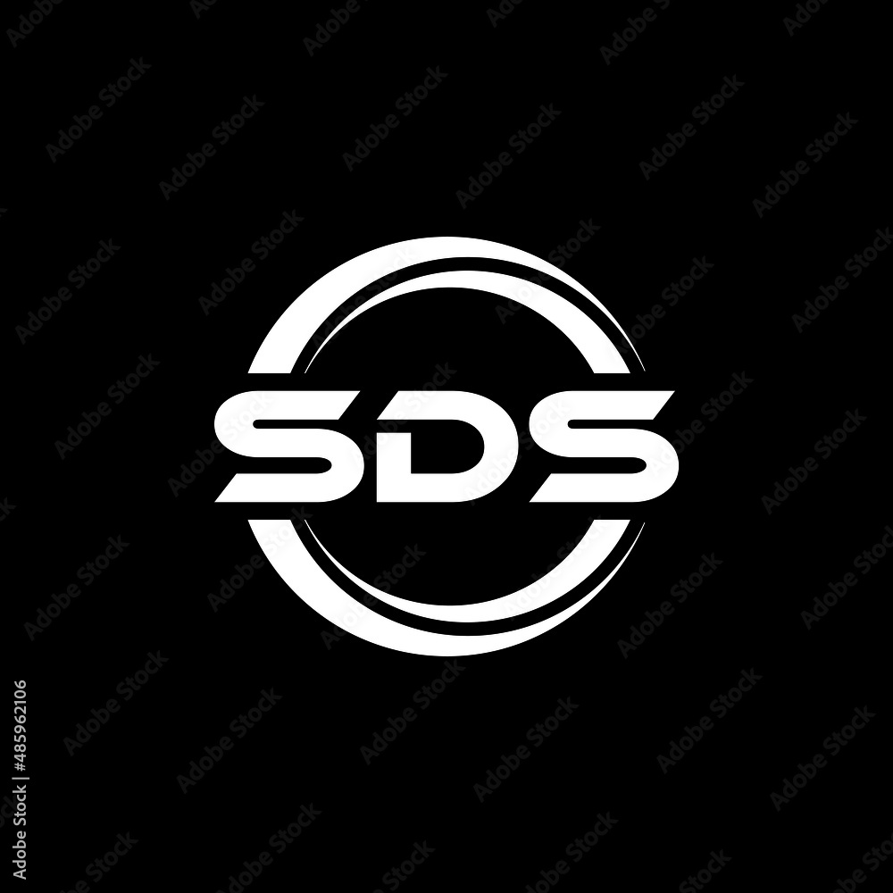 SDS letter logo design with black background in illustrator, vector ...