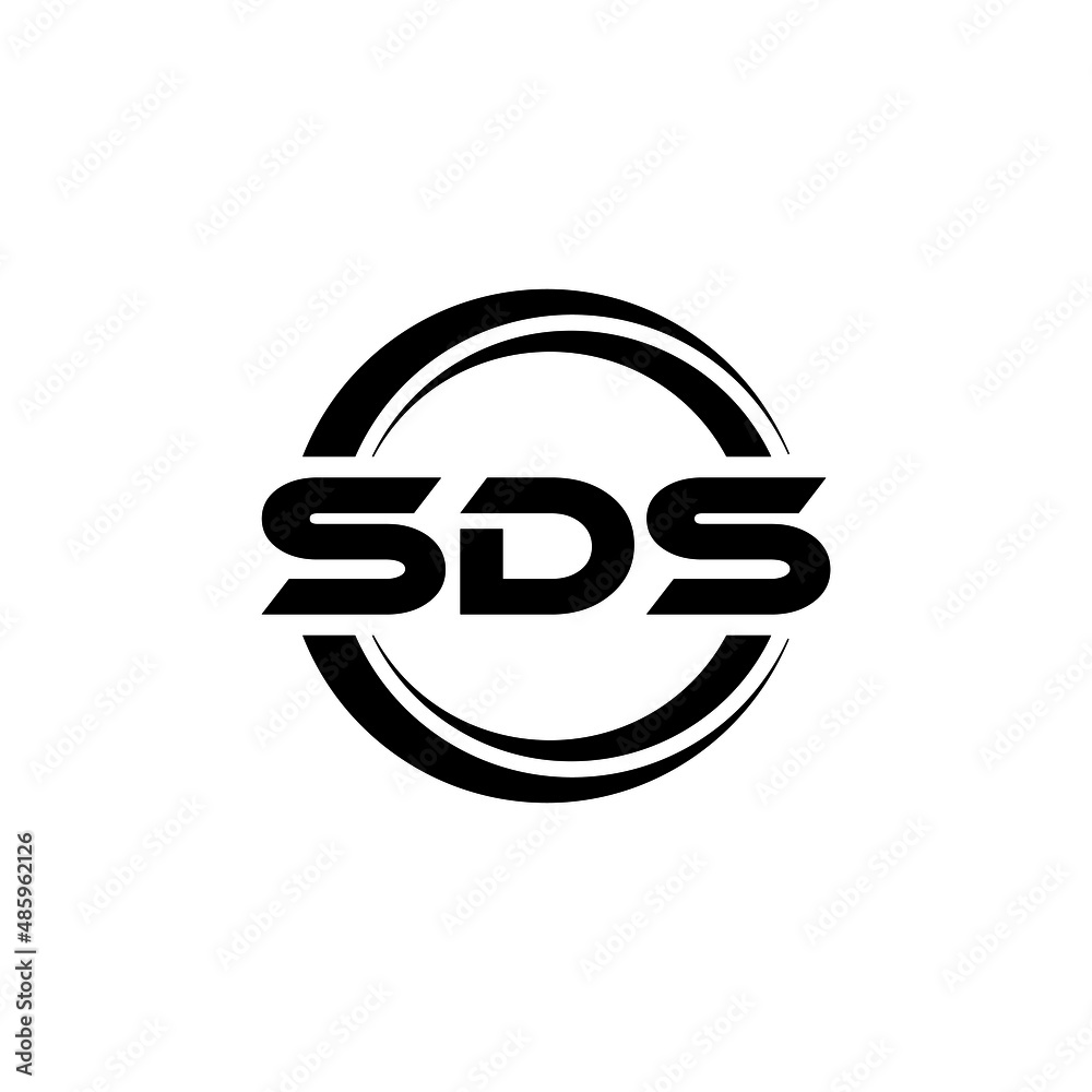 SDS letter logo design with white background in illustrator, vector ...