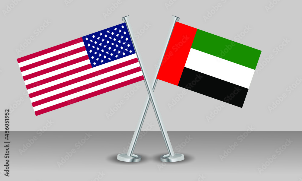 Vector de Stock Crossed flags of United Arab Emirates (UAE) and United ...