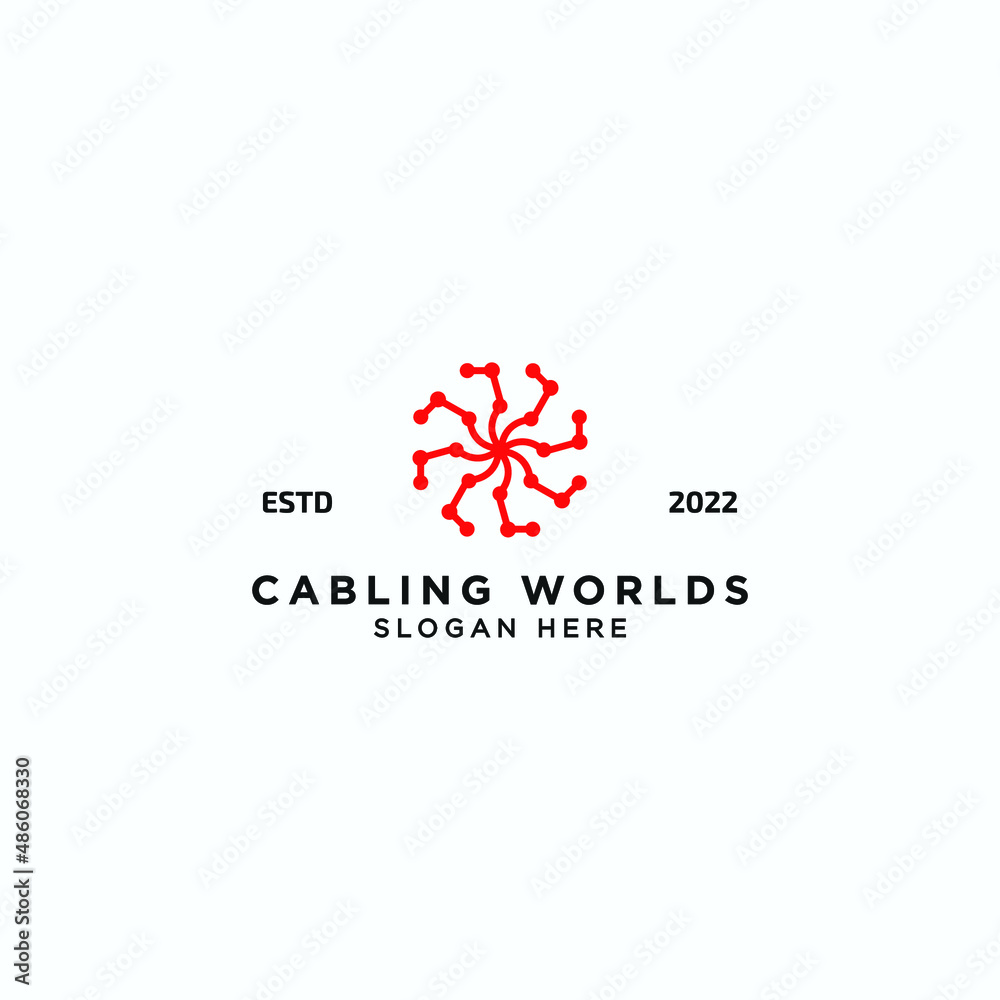 Vector de Stock Cabling worlds logo vector design ideas concept, worlds ...