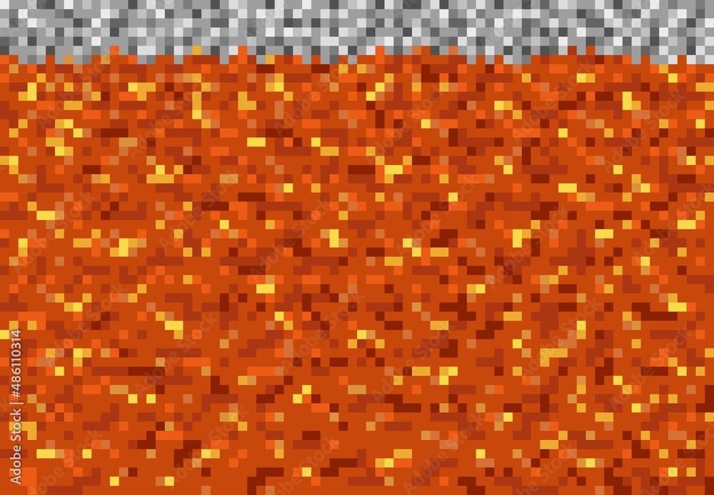 Image vectorielle Stock Lava magma pixel blocks pattern cubic game ...