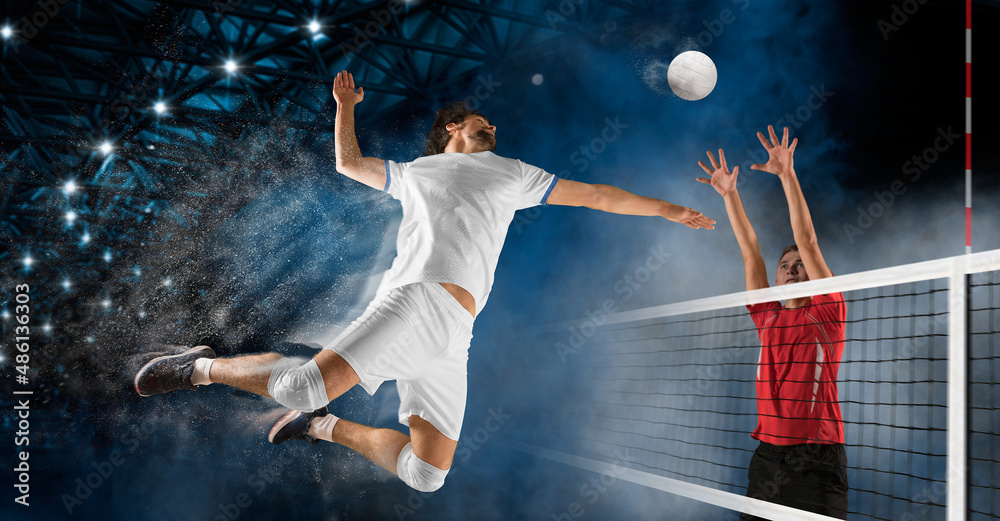 Volleyball player players in action Stock Photo | Adobe Stock