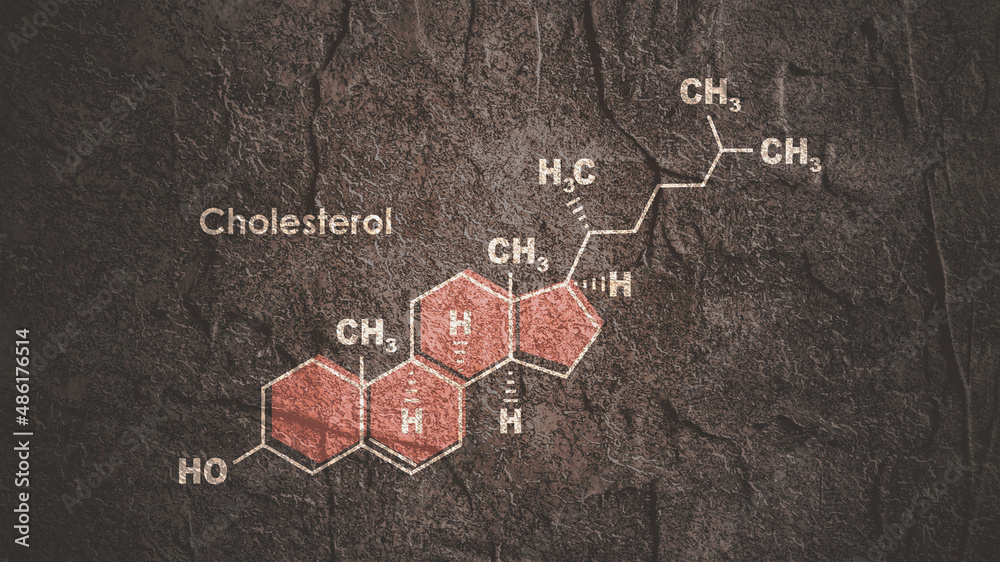 Structural chemical formula of cholesterol. Infographics illustration ...