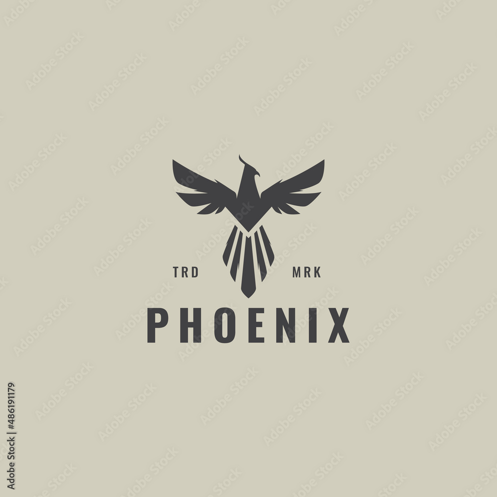 vintage phoenix logo design vector graphic icon symbol illustration ...