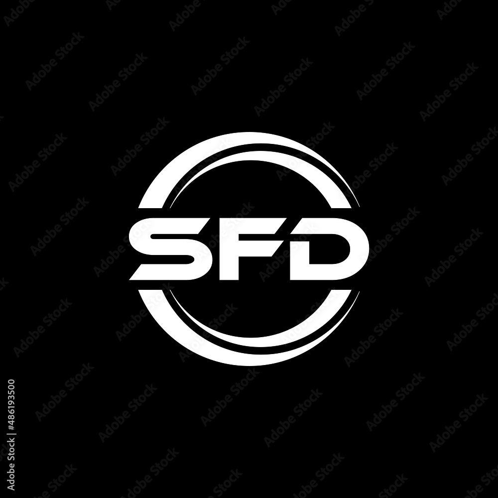 SFD letter logo design with black background in illustrator, vector ...