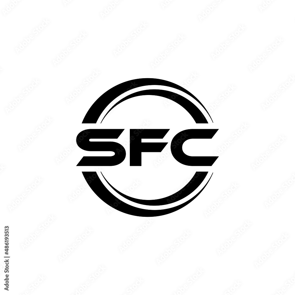Stock-Vektorgrafik „SFC letter logo design with white background in ...
