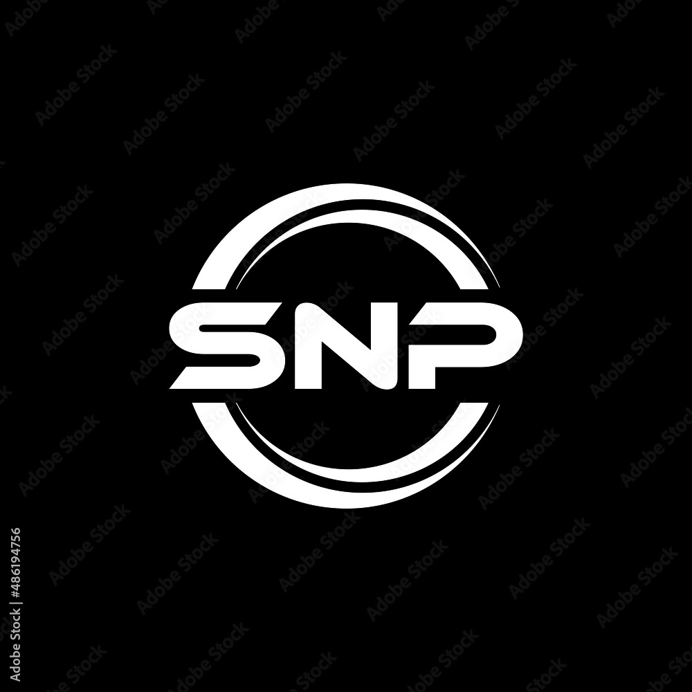Stock-Vektorgrafik „SNP letter logo design with black background in ...