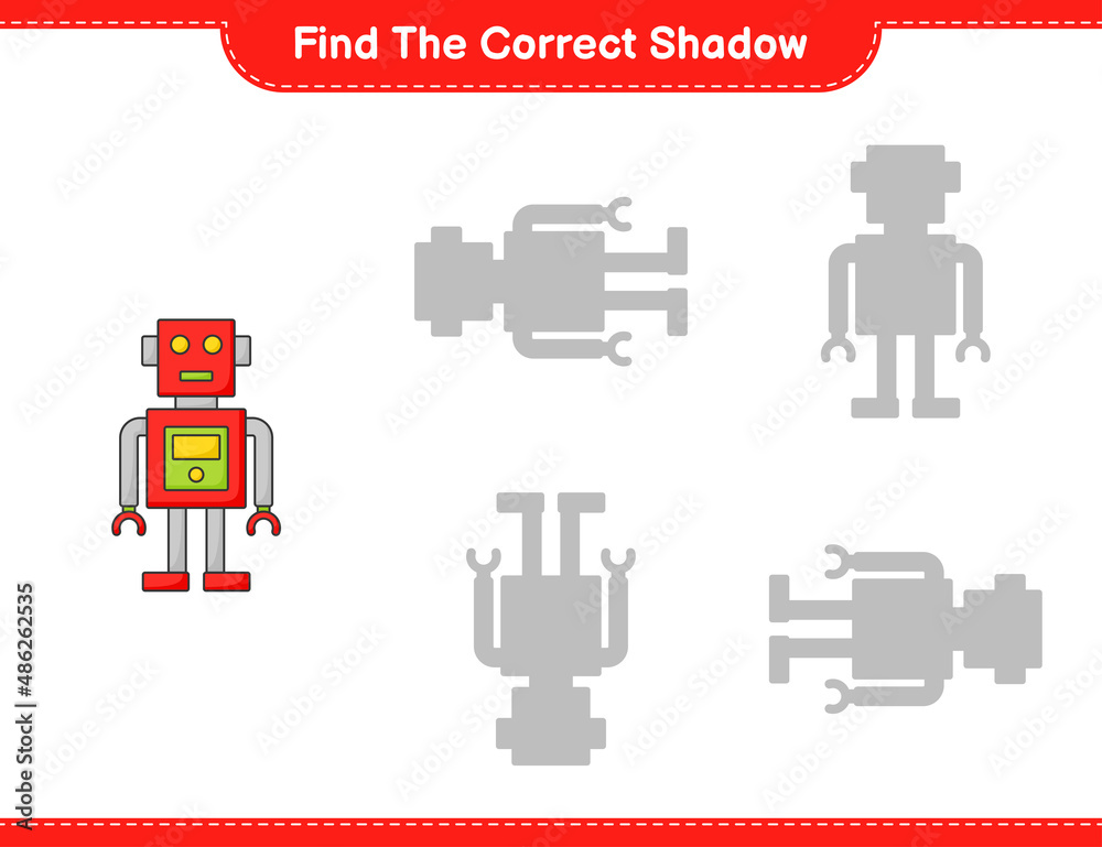 Find the correct shadow. Find and match the correct shadow of Robot ...