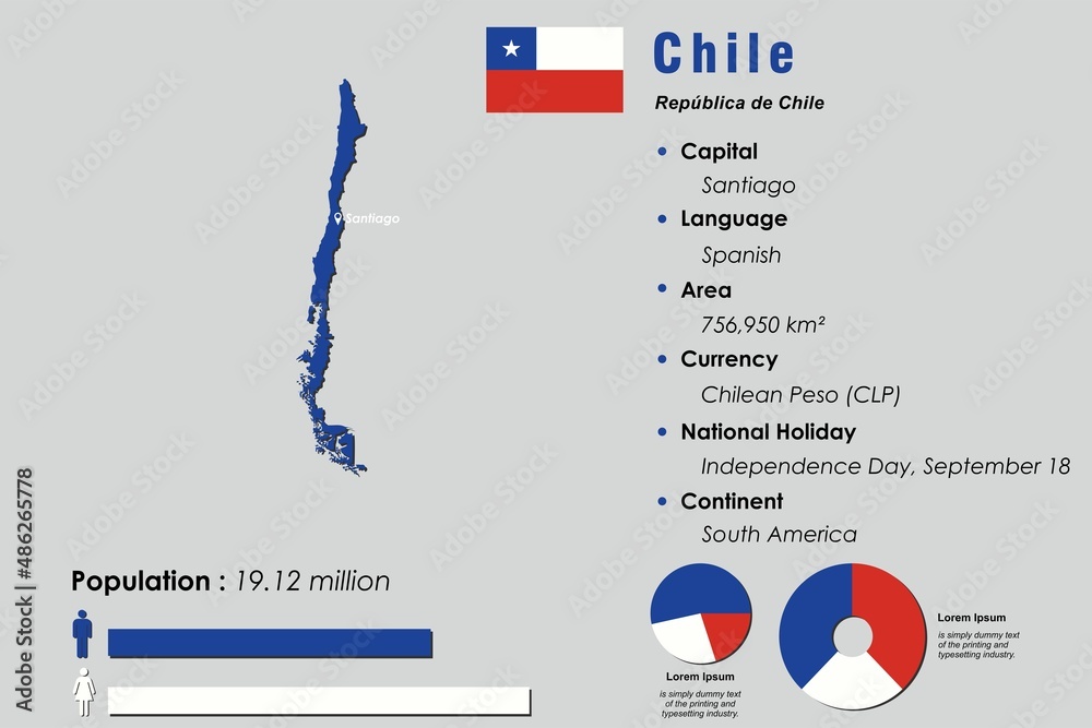 Vector de Stock Chile infographic vector illustration complemented with ...