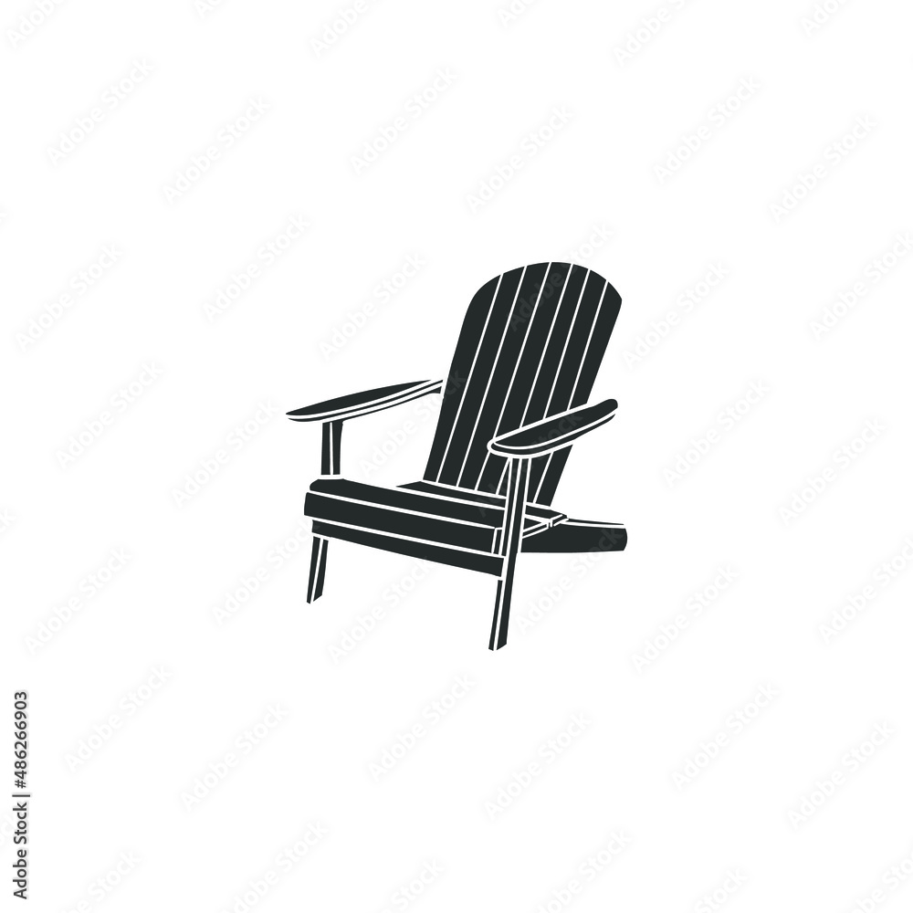 Outdoor Chair Icon Silhouette Illustration. Furniture Exterior Garden ...