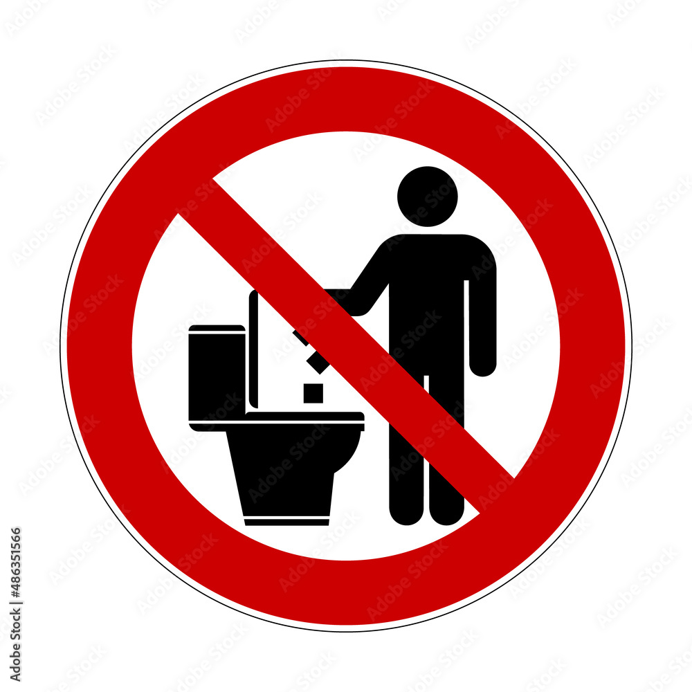 Vector de Stock Do not litter in the toilet. Red crossed out circle ...