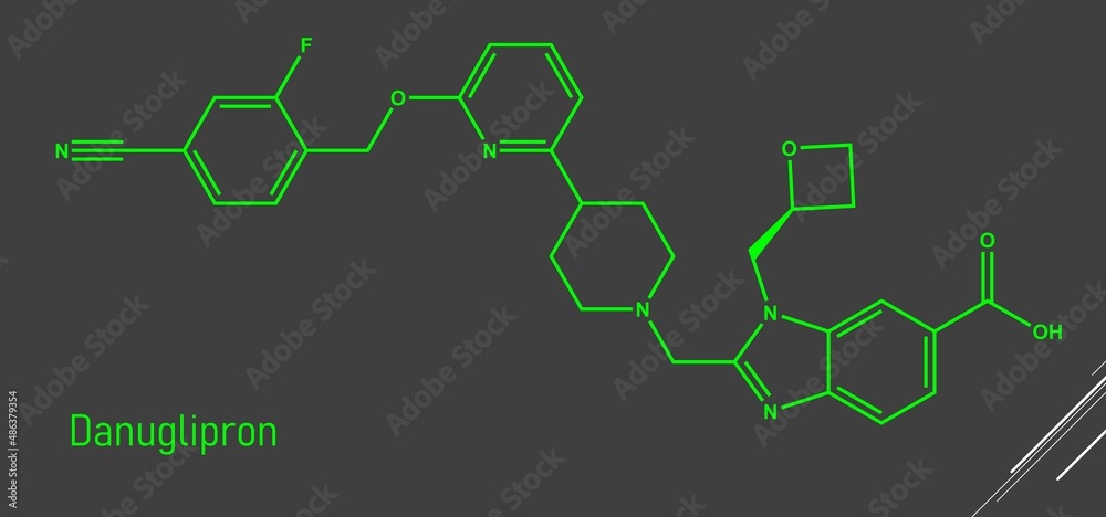 Stock-Illustration „Danuglipron (formerly PF 06882961) is an orally ...
