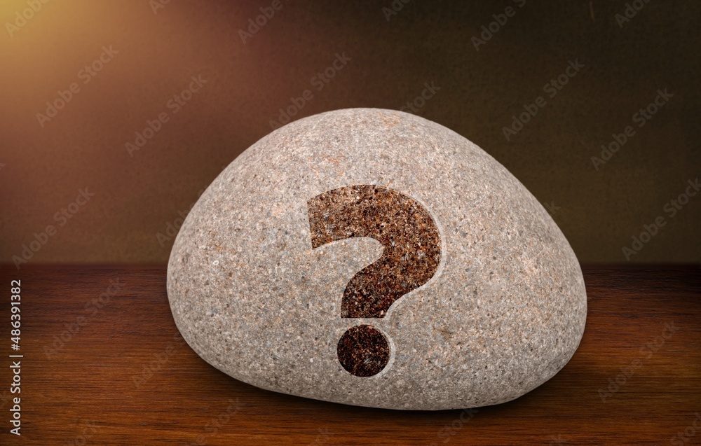 Question mark concept. Motivational Inspirational Background. Stone Stock Photo | Adobe Stock