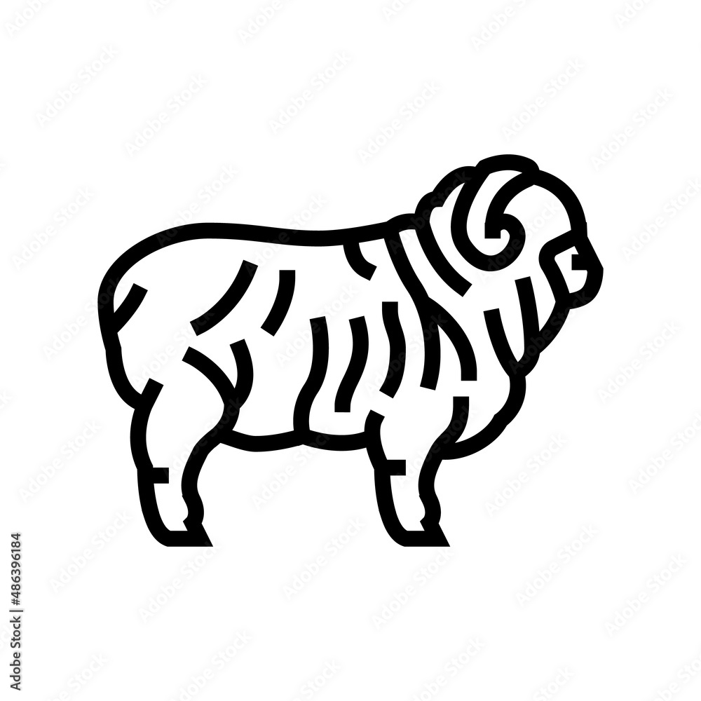 merino sheep line icon vector. merino sheep sign. isolated contour ...