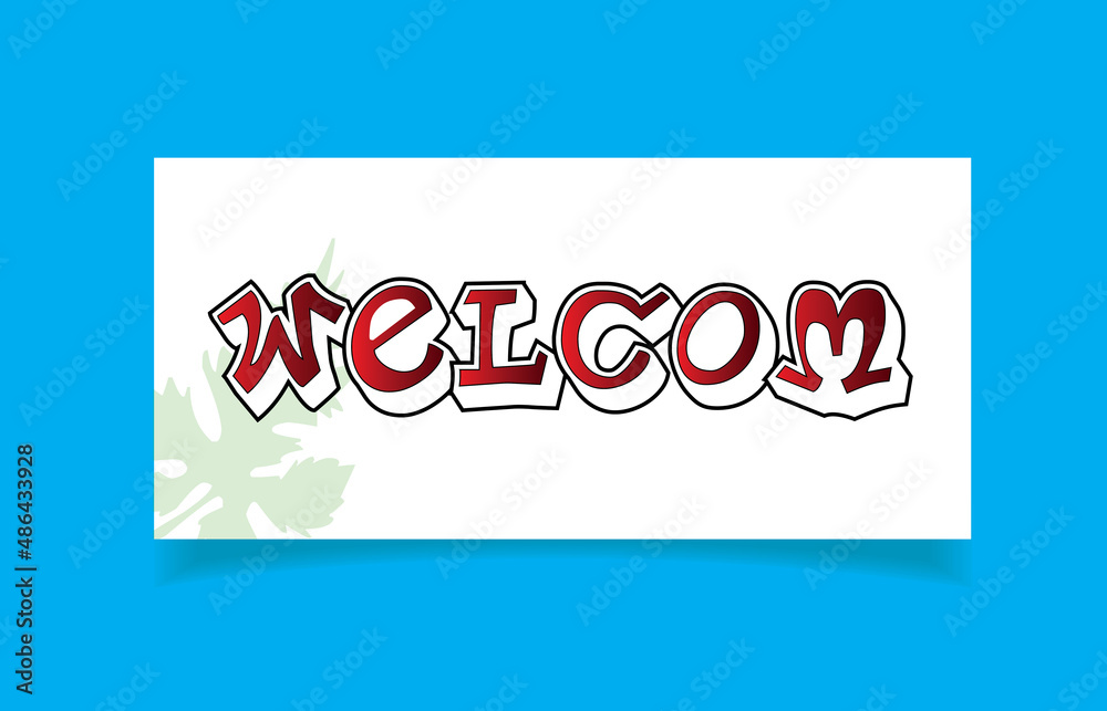 Elegant welcome lettering design Free Vector Stock Vector | Adobe Stock