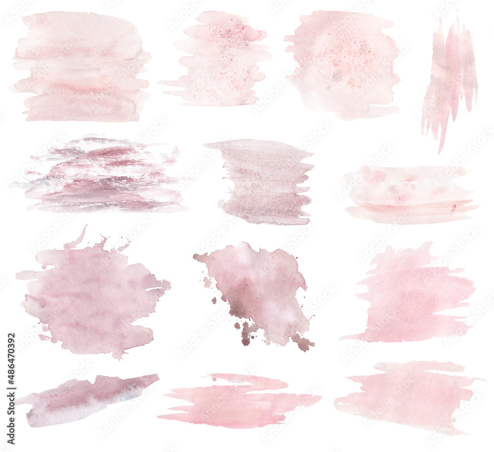 Watercolor pastel pink color Backgrounds Clipart, Brush strokes ...