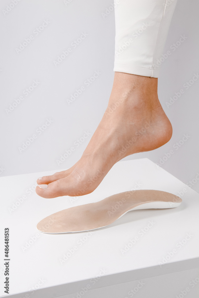 Medical insoles. Isolated orthopedic insoles on a white background ...
