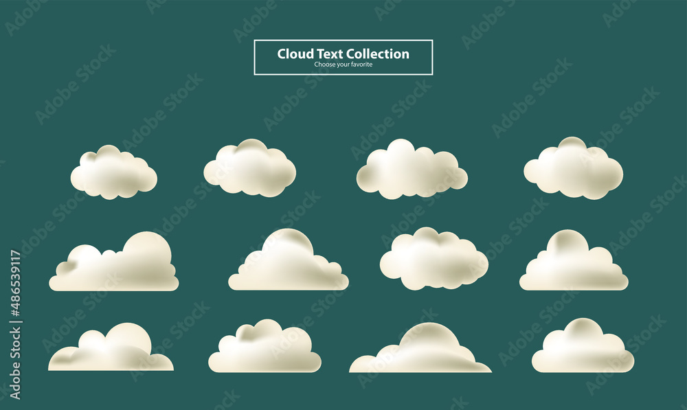 cartoon clouds collection set background flat gradient vector ...