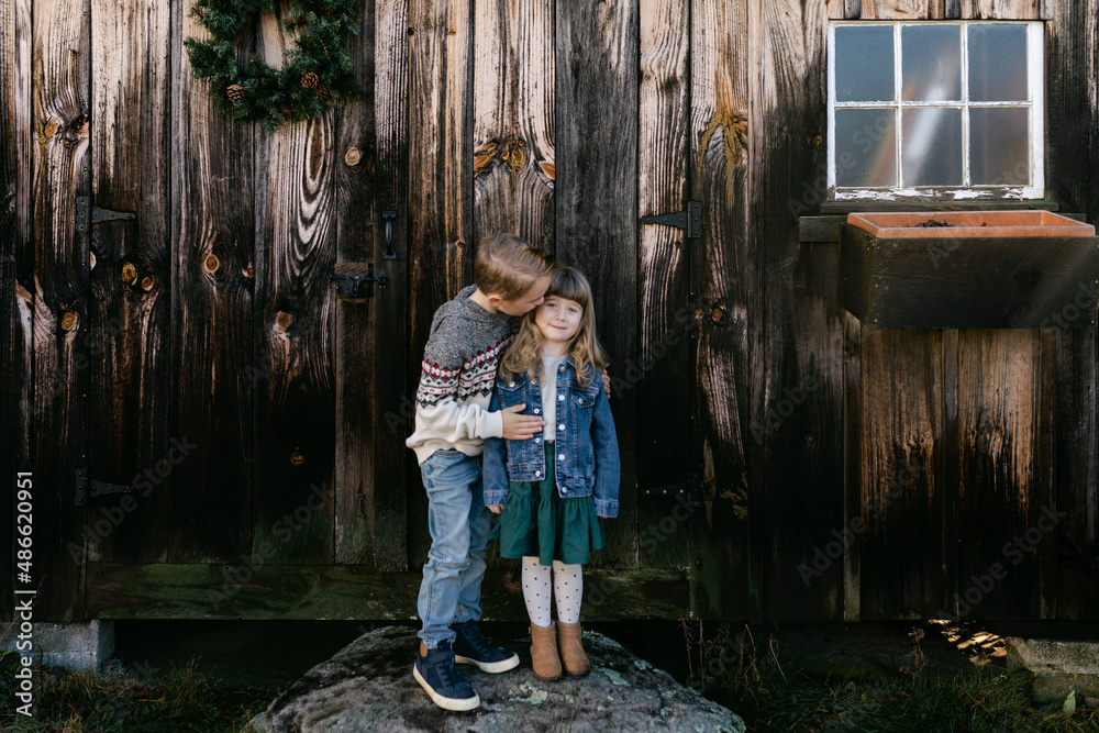 brother and sister hugging Stock Photo | Adobe Stock