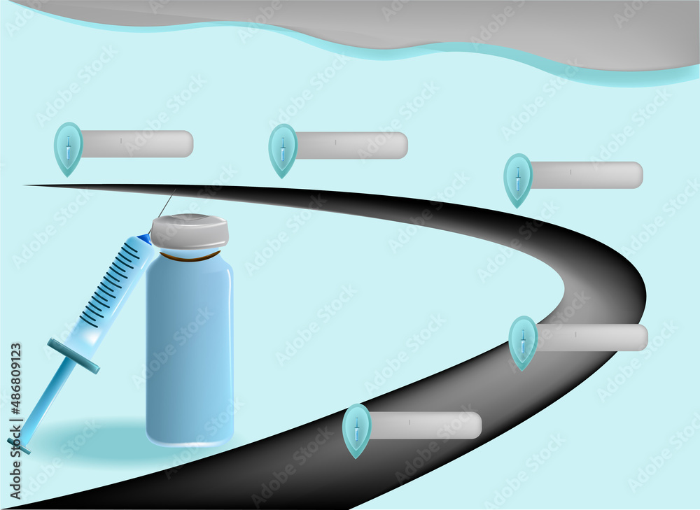 medical roadmap template background vaccination infographic ...