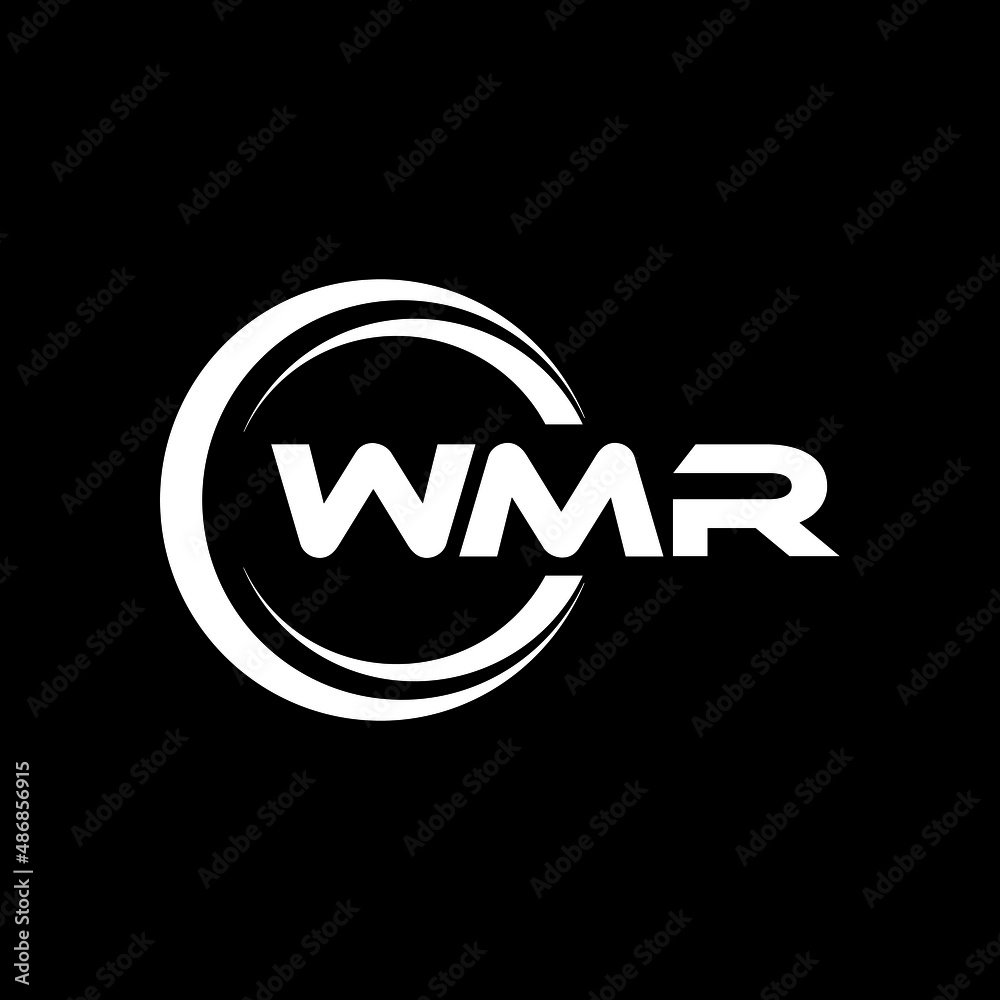 WMR letter logo design with black background in illustrator, vector ...