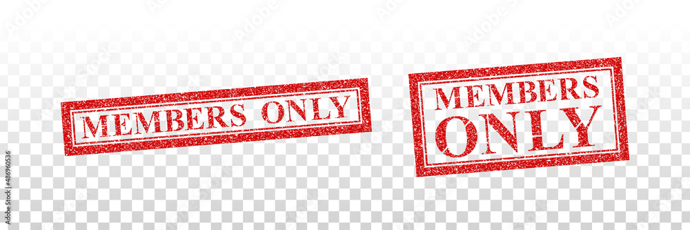 Vector realistic isolated red rubber stamp of Members Only logo for ...