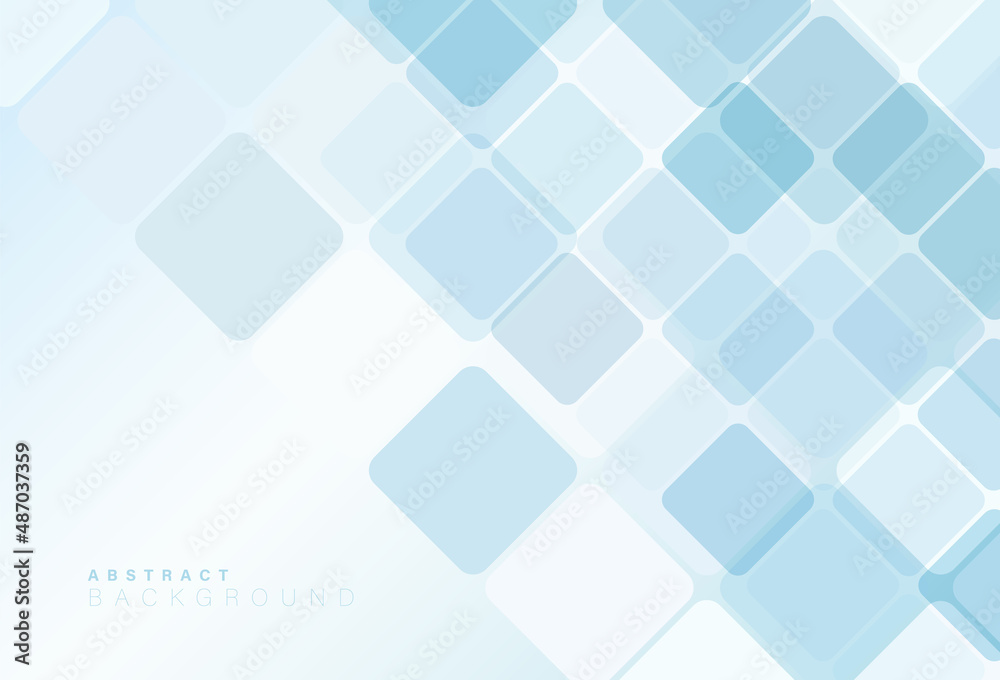 Abstract light blue geometric square shapes background. Modern simple ...