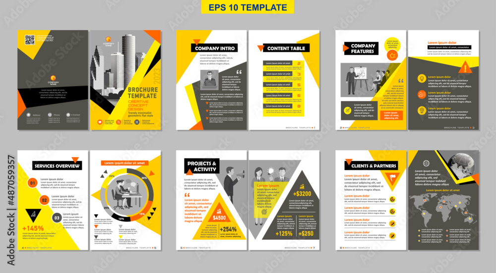 Stock-Vektorgrafik „Brochure creative design. Multipurpose template ...