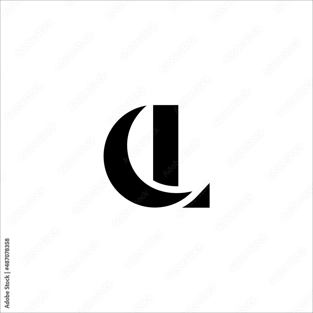 Letter CL in black color logo Stock Vector | Adobe Stock