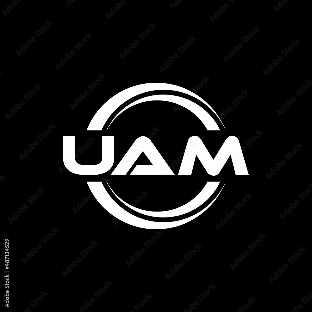 UAM letter logo design with black background in illustrator, vector ...