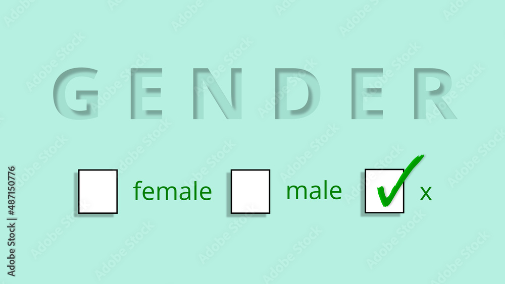 Ilustración De Stock Third Gender Classifications Shadow Effect Non Binary And Intersex People
