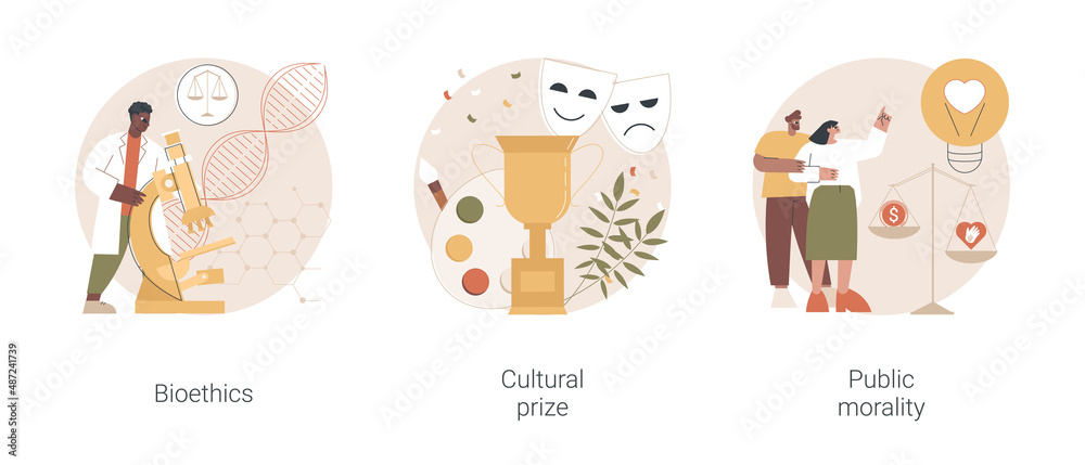 Vetor Culture and ethics abstract concept vector illustration set ...