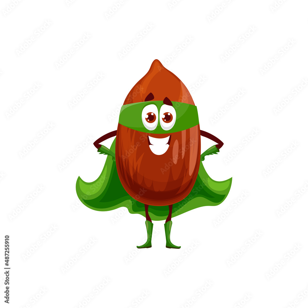 Image vectorielle Stock Peanut emoticon emoji superhero with kind face ...