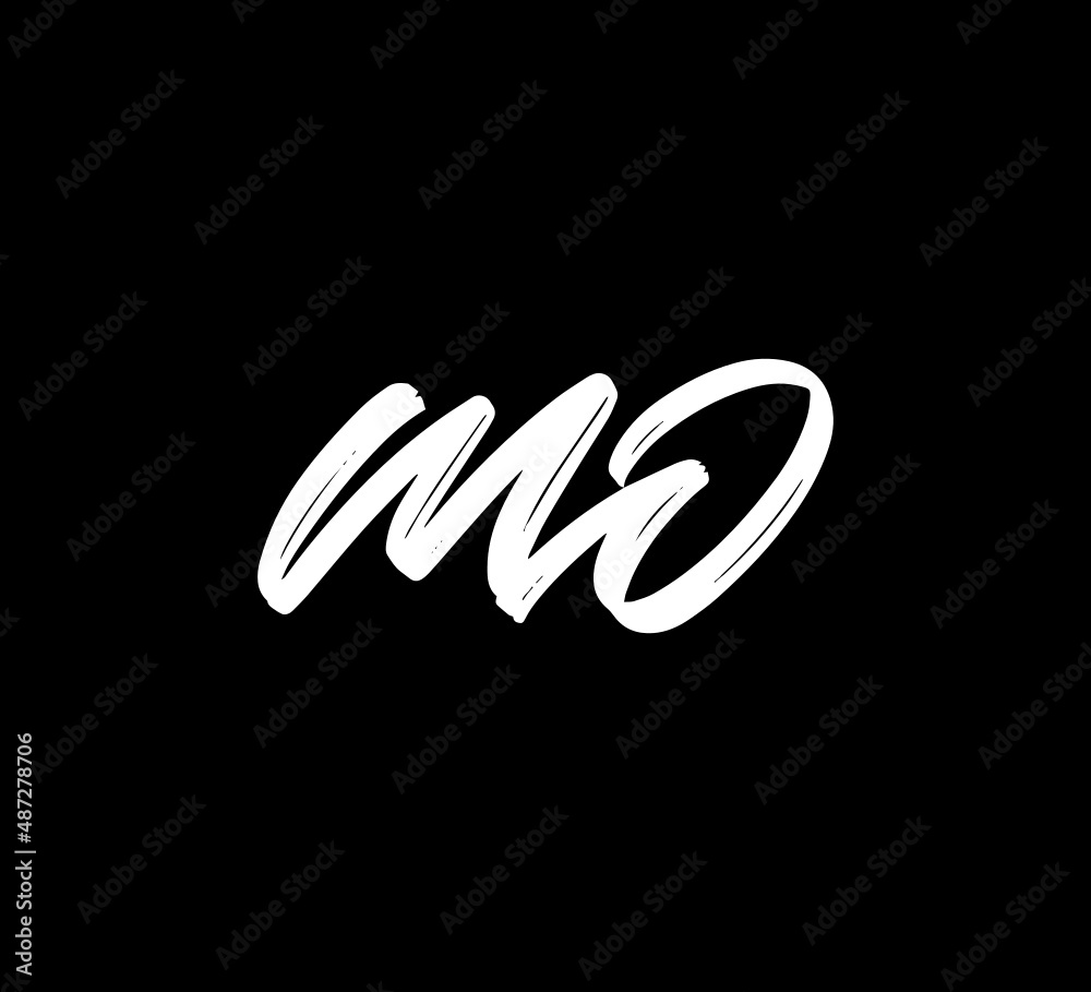 White Vector Letters Logo Brush Handlettering Calligraphy Style In ...